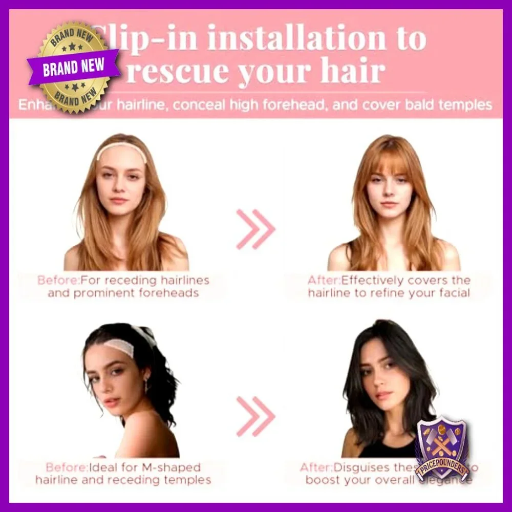 Accessories | Human Hair Topper With Curtain Bangs Lightweight Silk ...